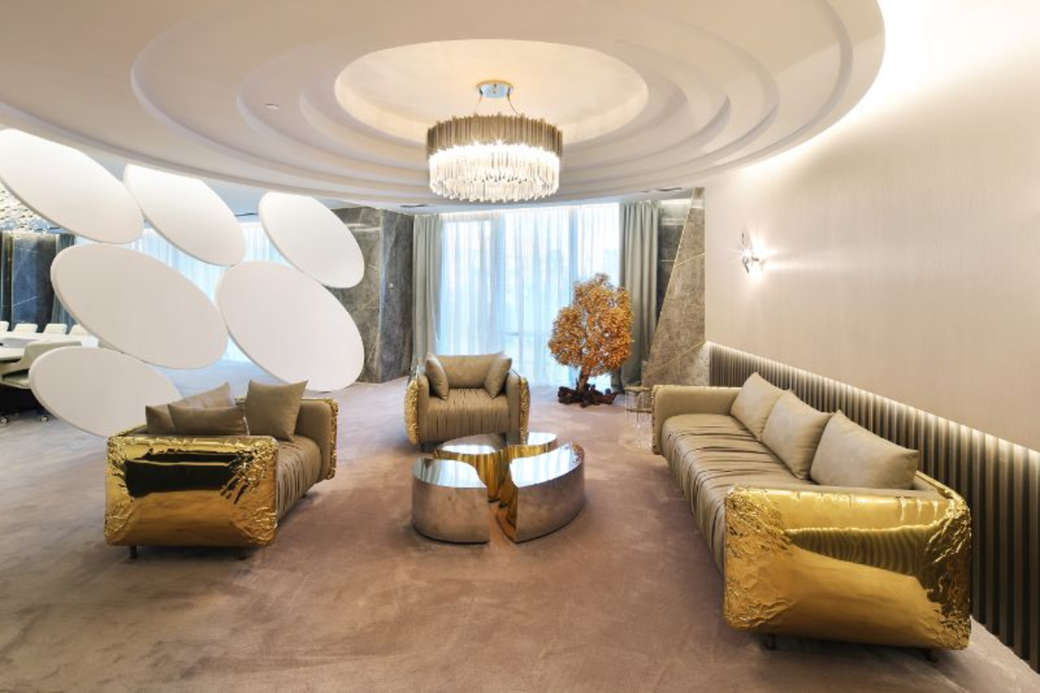 A Golden And Imposing Office Design By Sicilia Shine