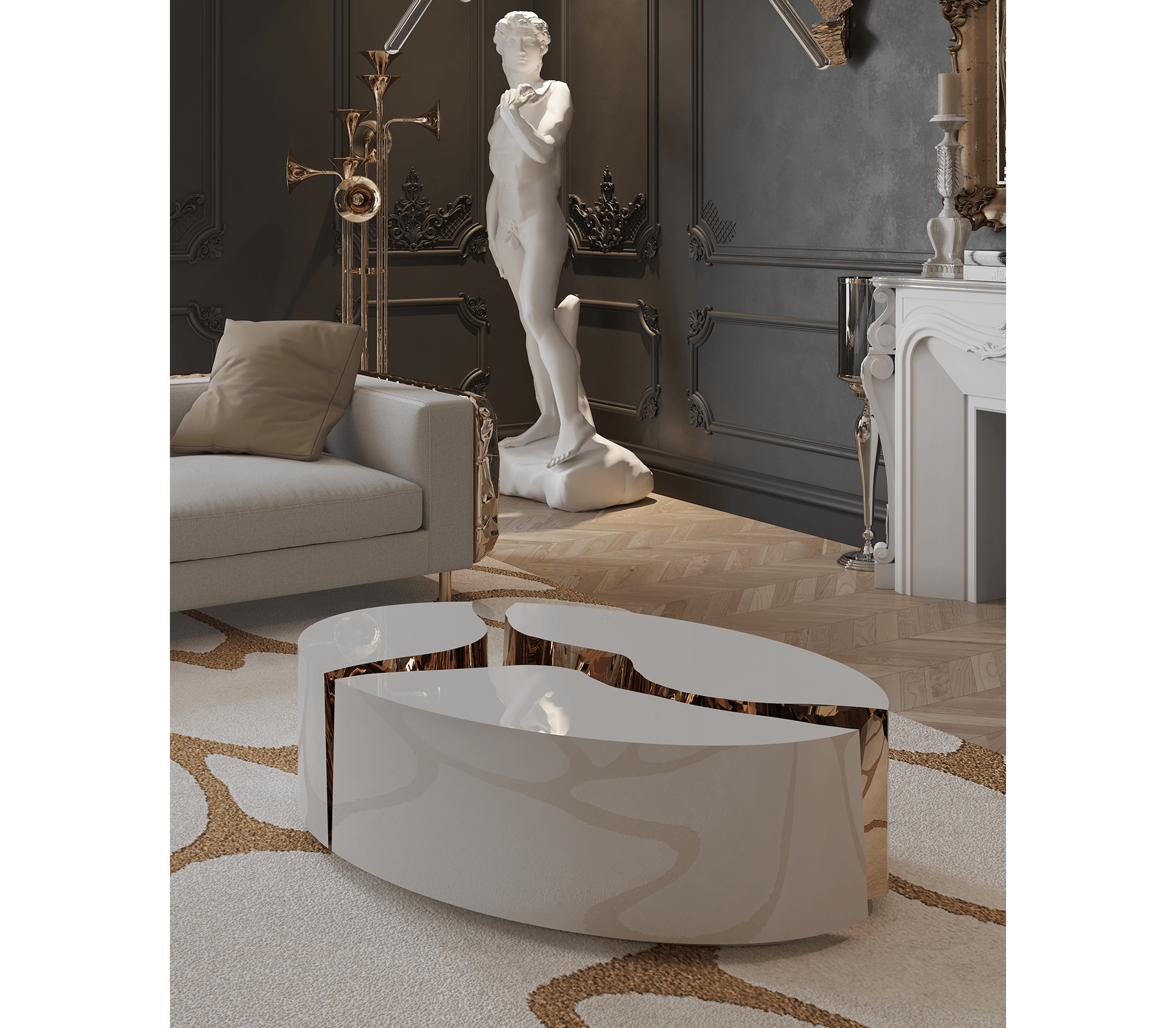 Lapiaz Oval White Center Table | Boca do Lobo Exclusive Design