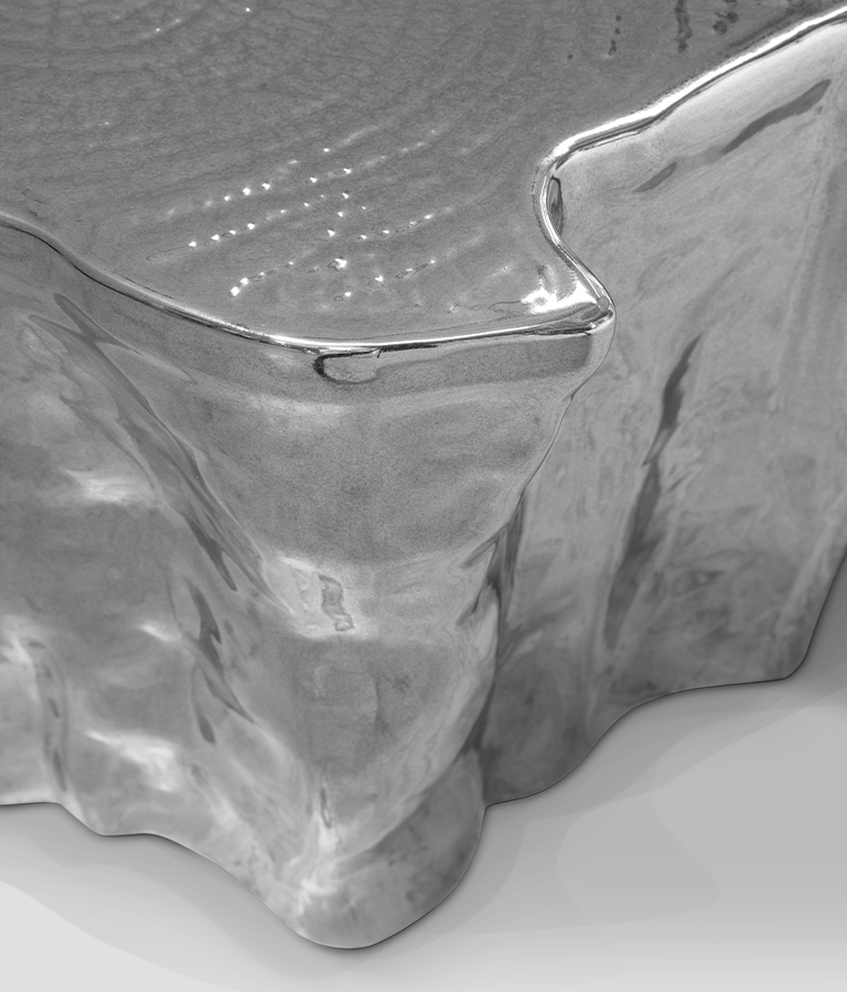 Eden Ceramic Silver Side Table | Boca do Lobo Exclusive Design
