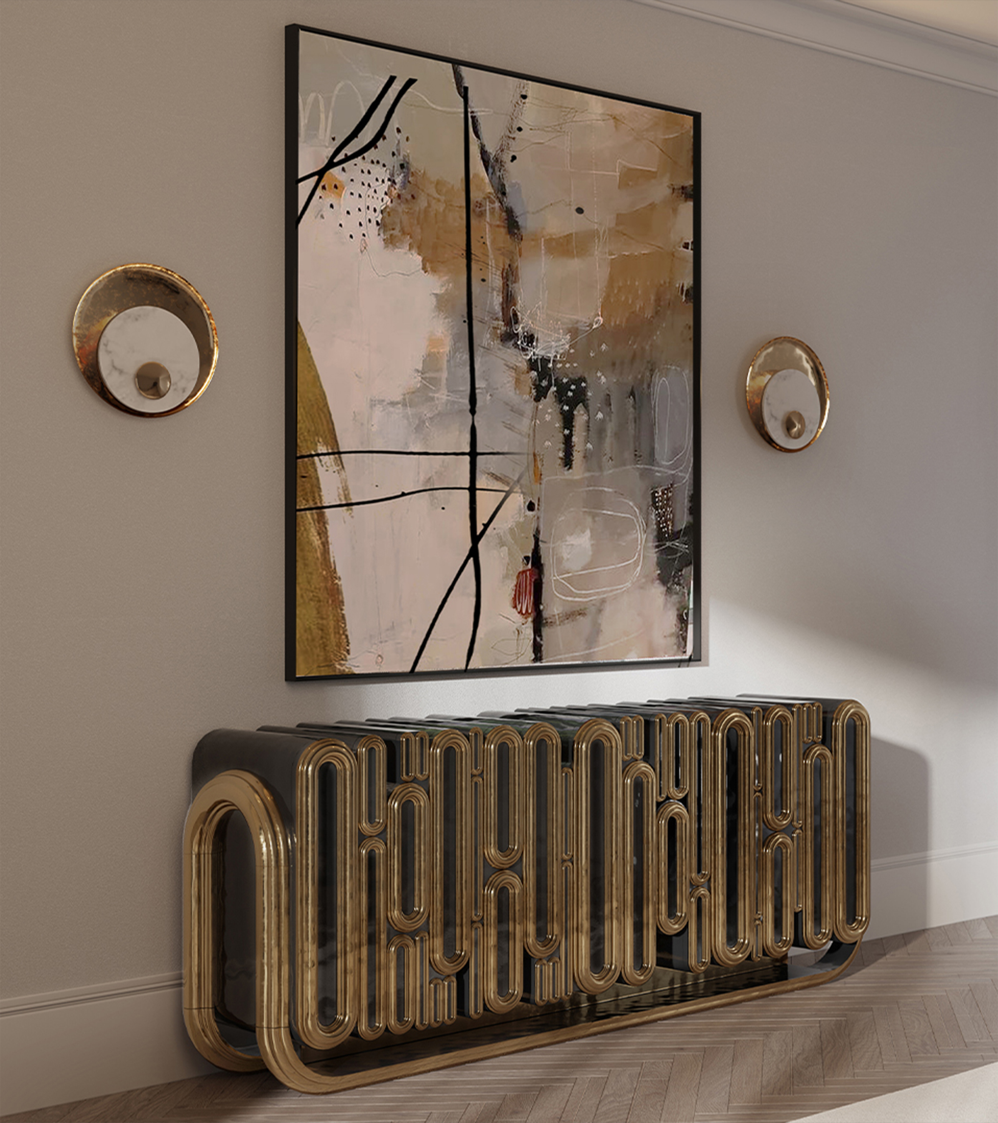 Oblong Aged Gold Sideboard | Boca do Lobo Exclusive Design