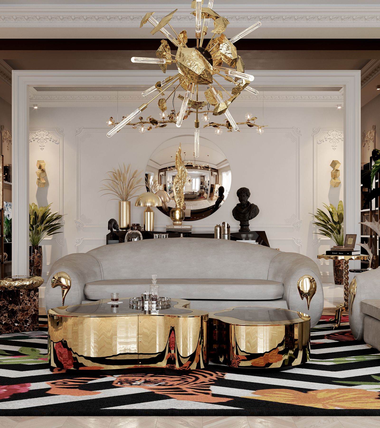 Wave Polished Brass Center Table | Boca do Lobo Exclusive Design