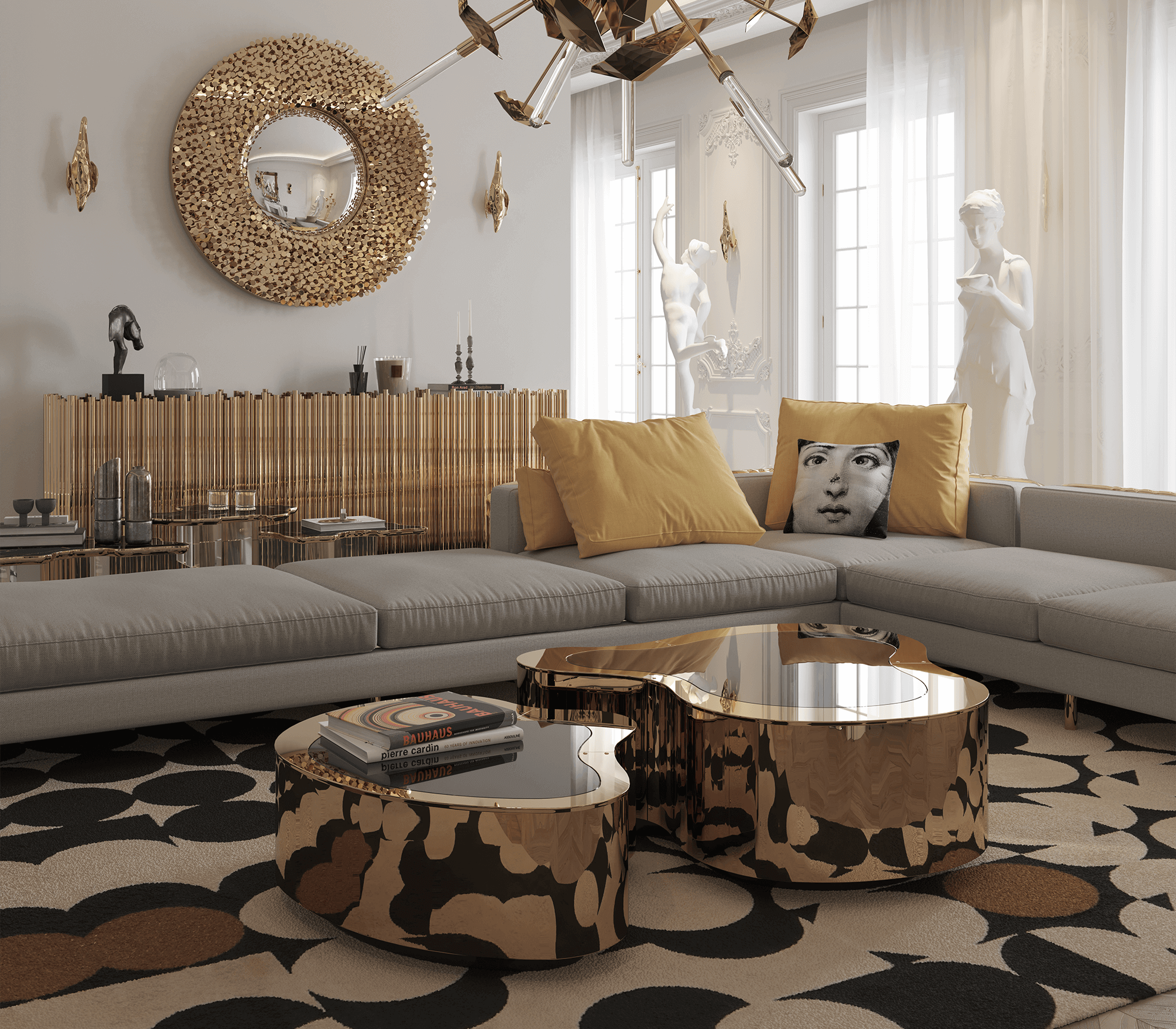 Wave Polished Brass Center Table | Boca do Lobo Exclusive Design
